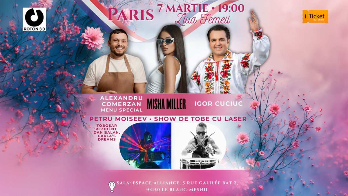 Paris 7 martie / sâmbătă / ora 19:00 - Sărbătorim ziua Femeii cu Misha ...
